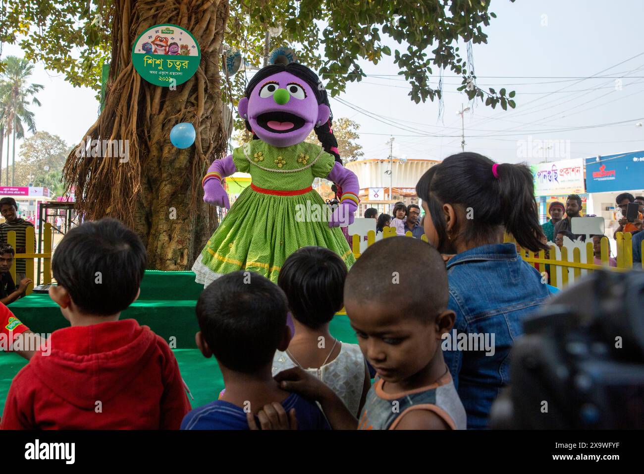 Hundreds of cheering children played with Halum, Ikri, Tuktuki and ...