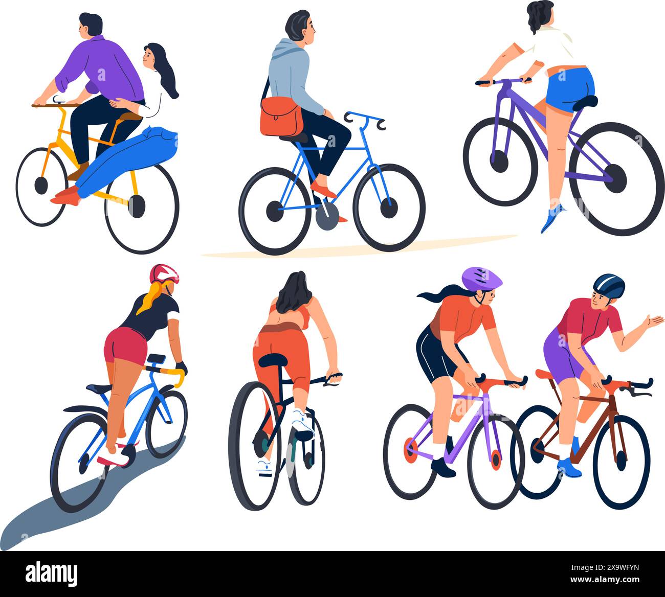 Colorful cyclists Stock Vector Images - Alamy