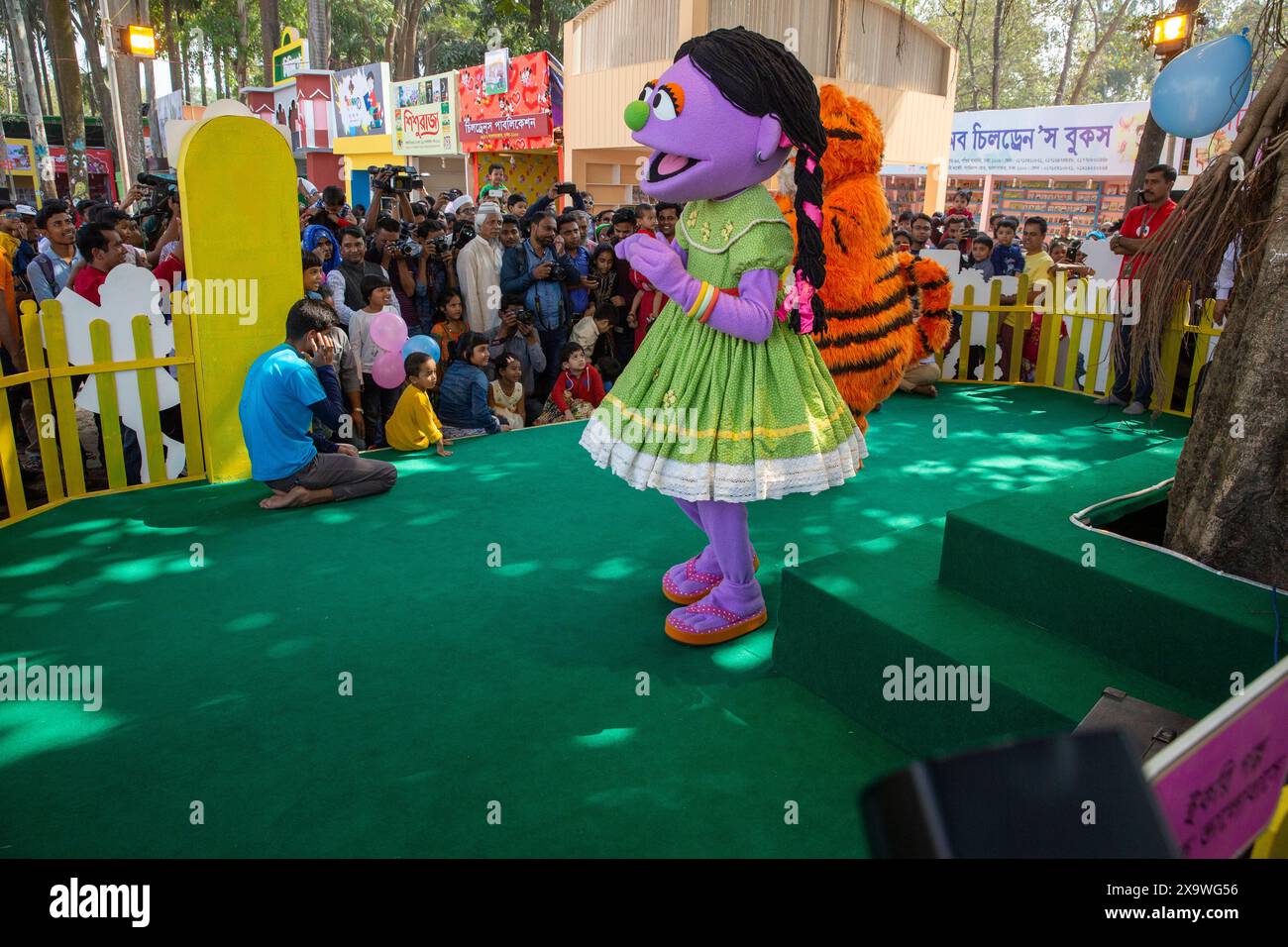 Hundreds of cheering children played with Halum, Ikri, Tuktuki and ...