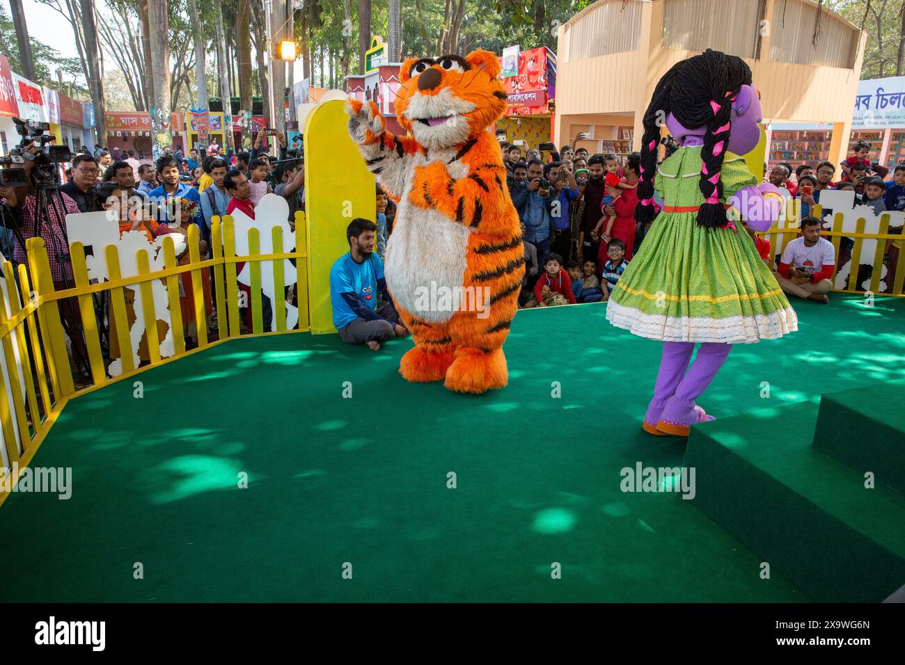 Hundreds of cheering children played with Halum, Ikri, Tuktuki and ...