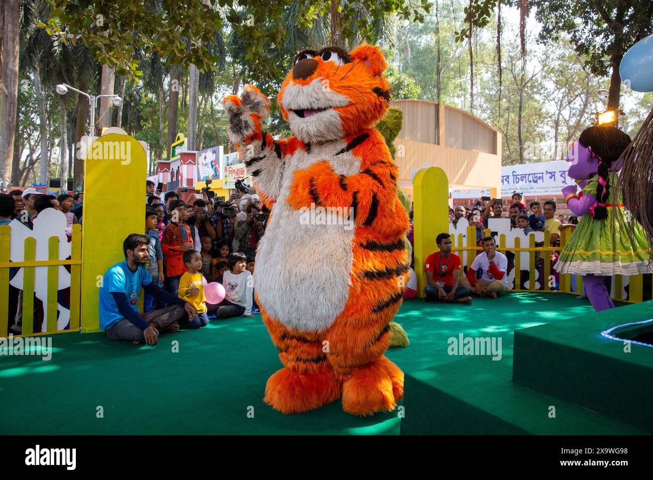 Hundreds of cheering children played with Halum, Ikri, Tuktuki and ...