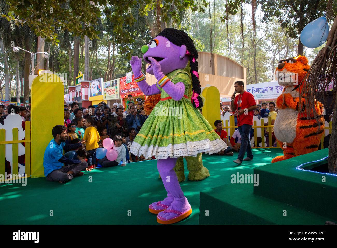 Hundreds of cheering children played with Halum, Ikri, Tuktuki and ...