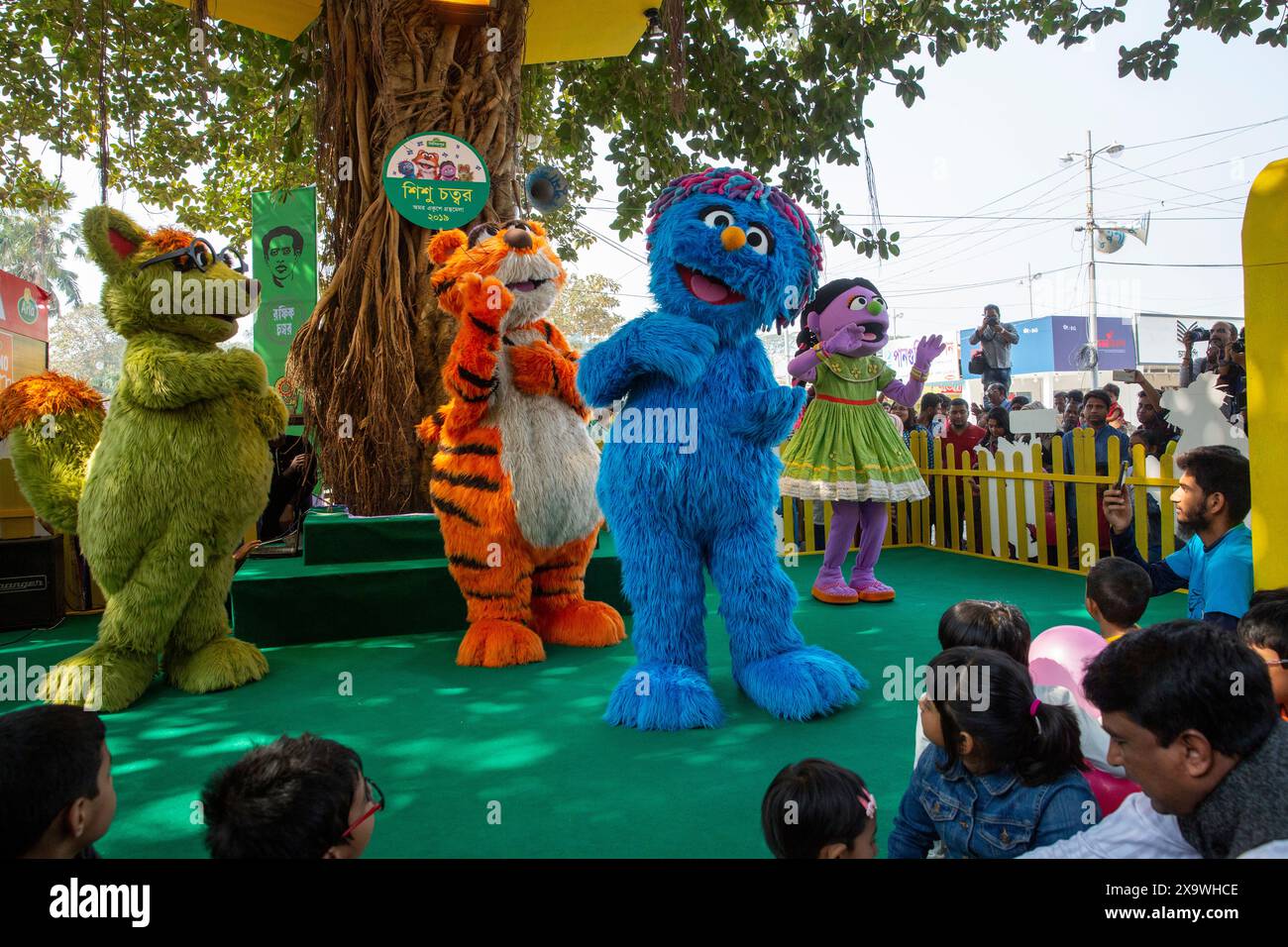 Hundreds of cheering children played with Halum, Ikri, Tuktuki and ...