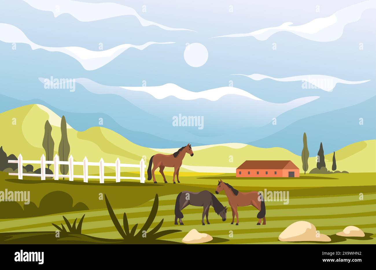 Trees house in backdrop Stock Vector Images - Alamy