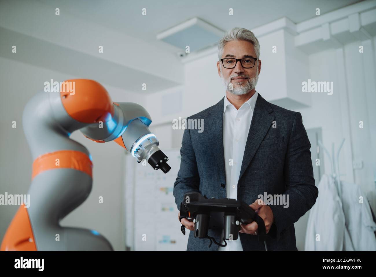 Automation, robotics engineer working on robotic knee replacement ...