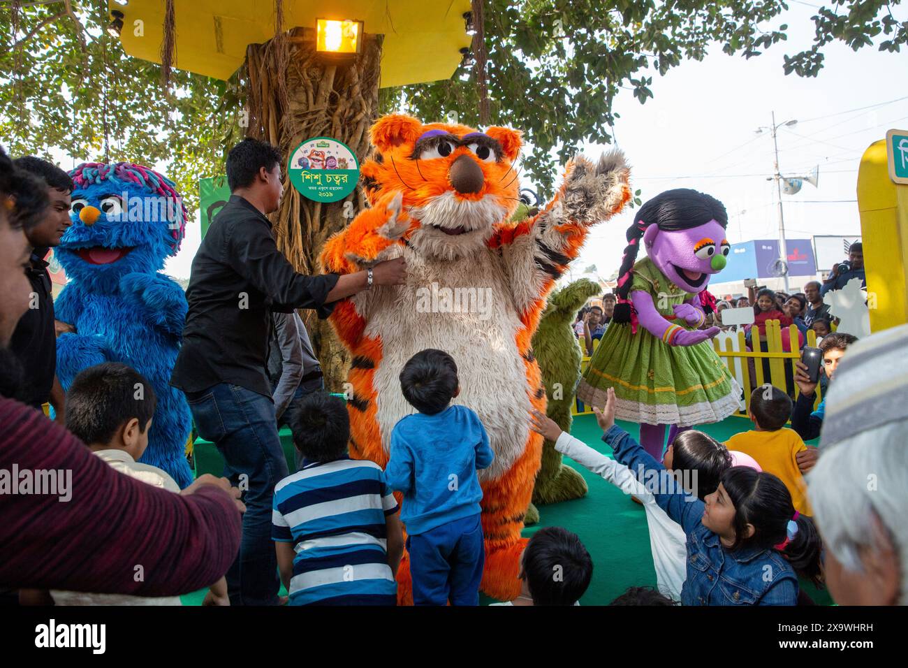 Hundreds of cheering children played with Halum, Ikri, Tuktuki and ...
