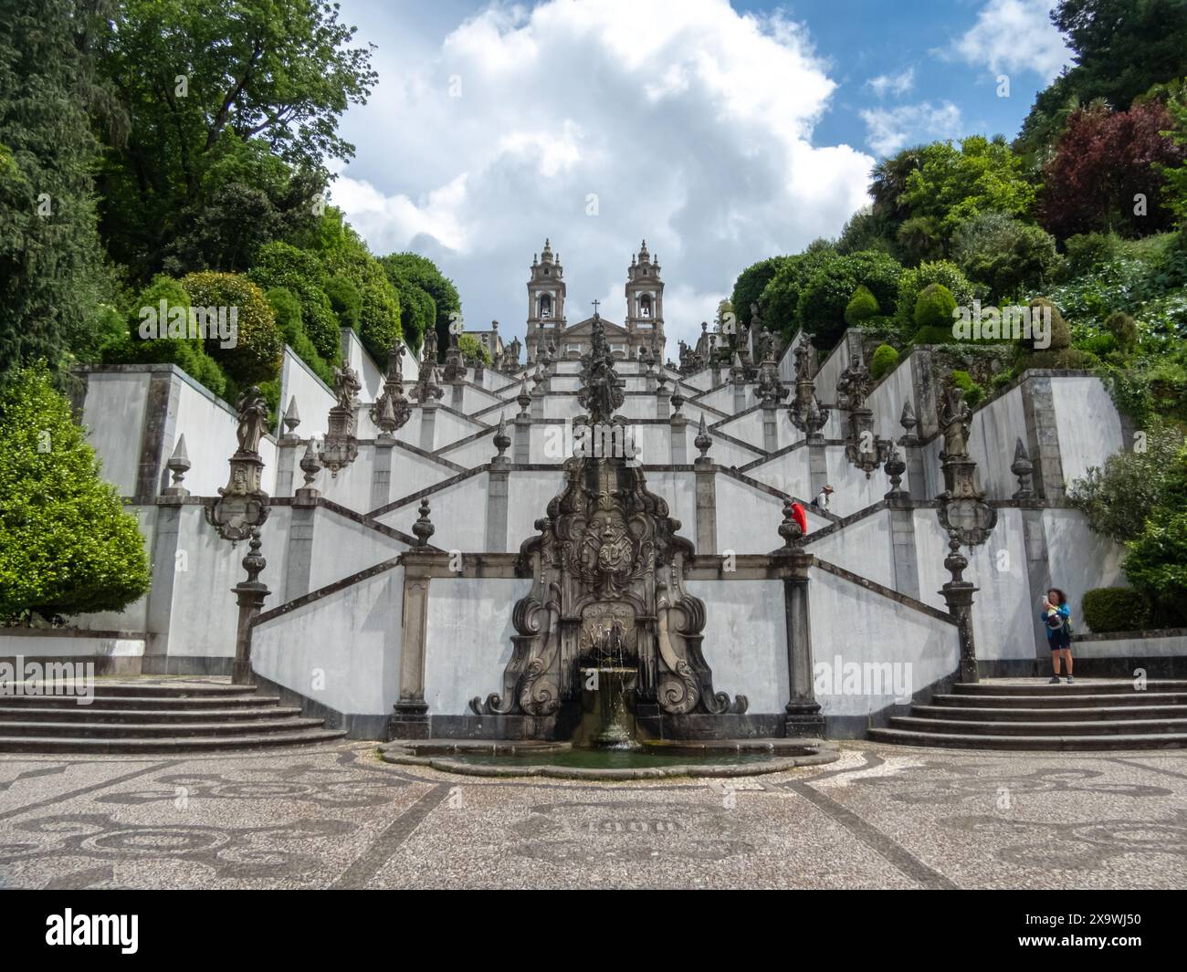 BRAGA, PORTUGAL - APRIL 26, 2024: Baroque stairs of Sanctuary of Bom ...