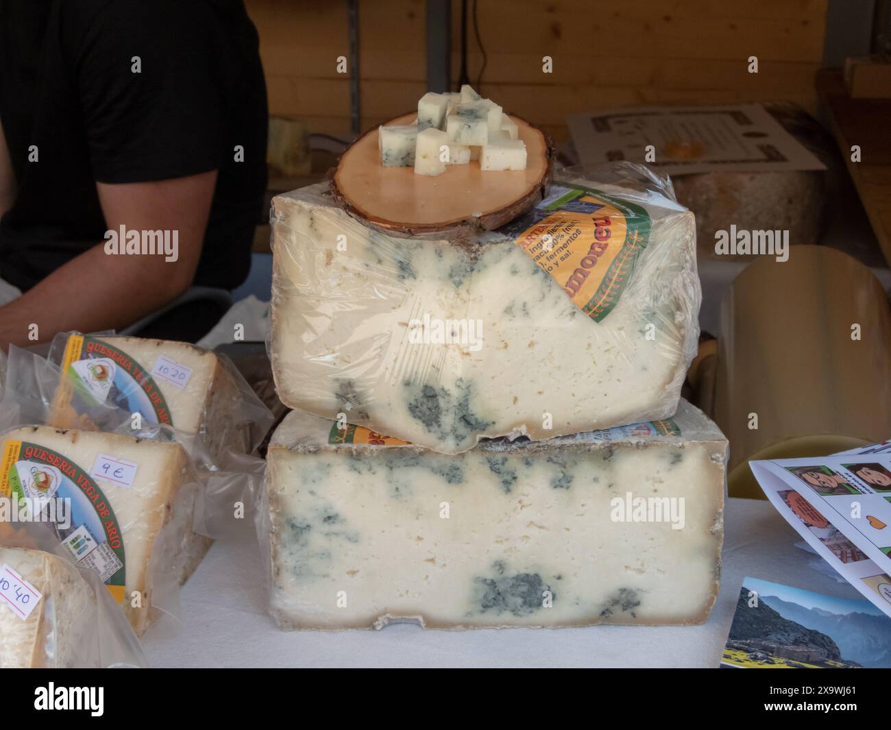 OVIEDO, SPAIN - MAY 10, 2024: Degistation of cheese of Vega de Ario ...