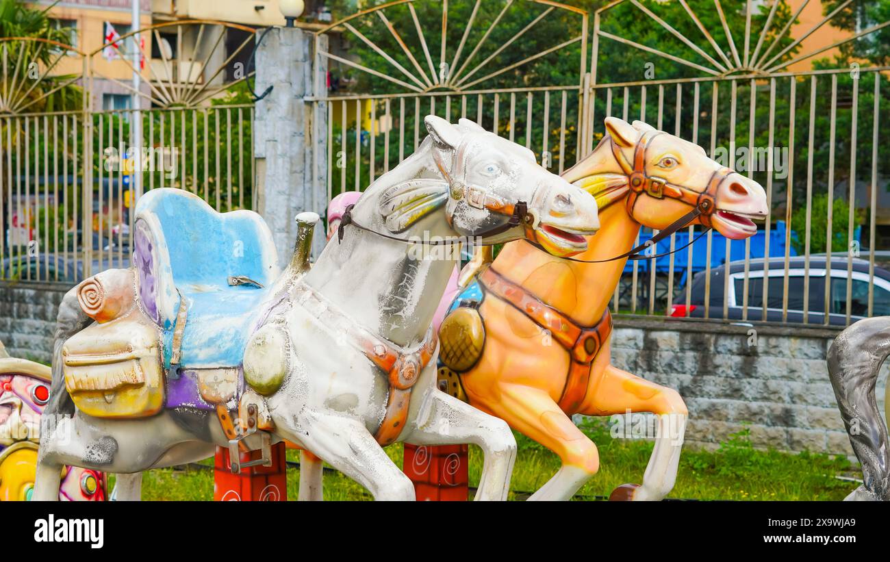 wings in an amusement park, capturing joy and excitement of the ride ...