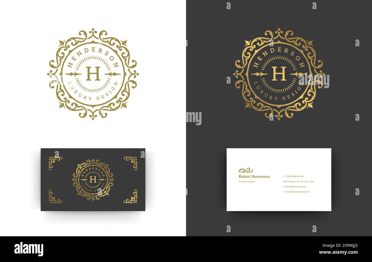 Luxury logo monogram template design vector illustration. Royal ...
