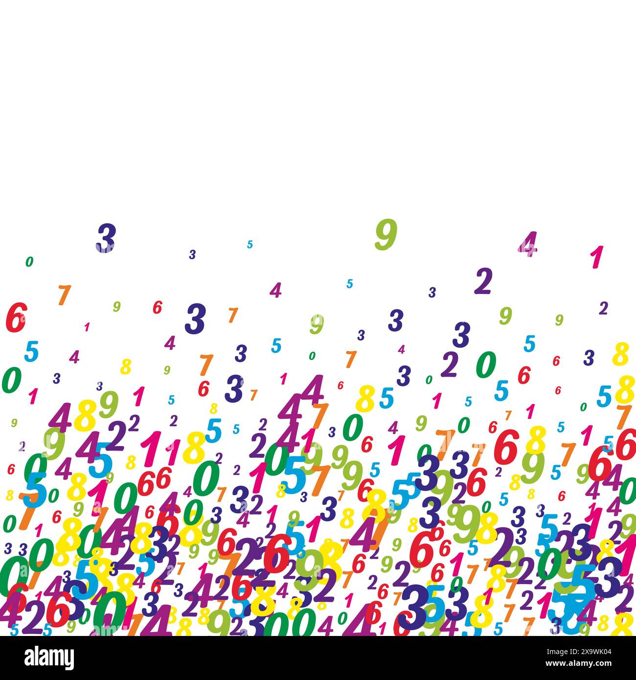 Concept of school background. Colorful childish numbers and digits ...