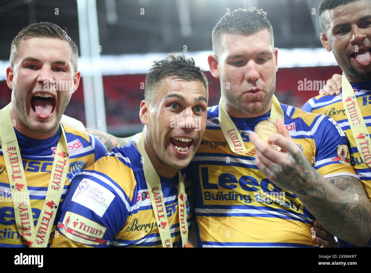 Rugby League Challenge Cup Final Leeds v Castleford Leeds players celeb ...