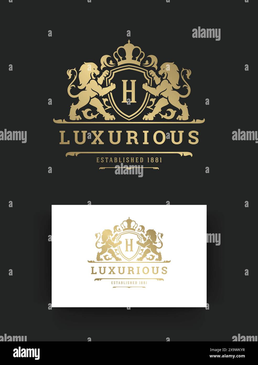 Luxury logo template design vector illustration. Royal monogram crest ...