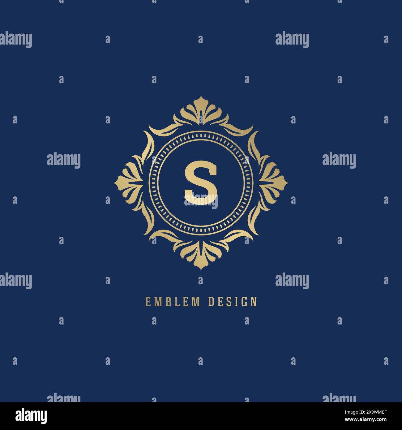 Luxury ornate logo monogram crest template design vector illustration ...