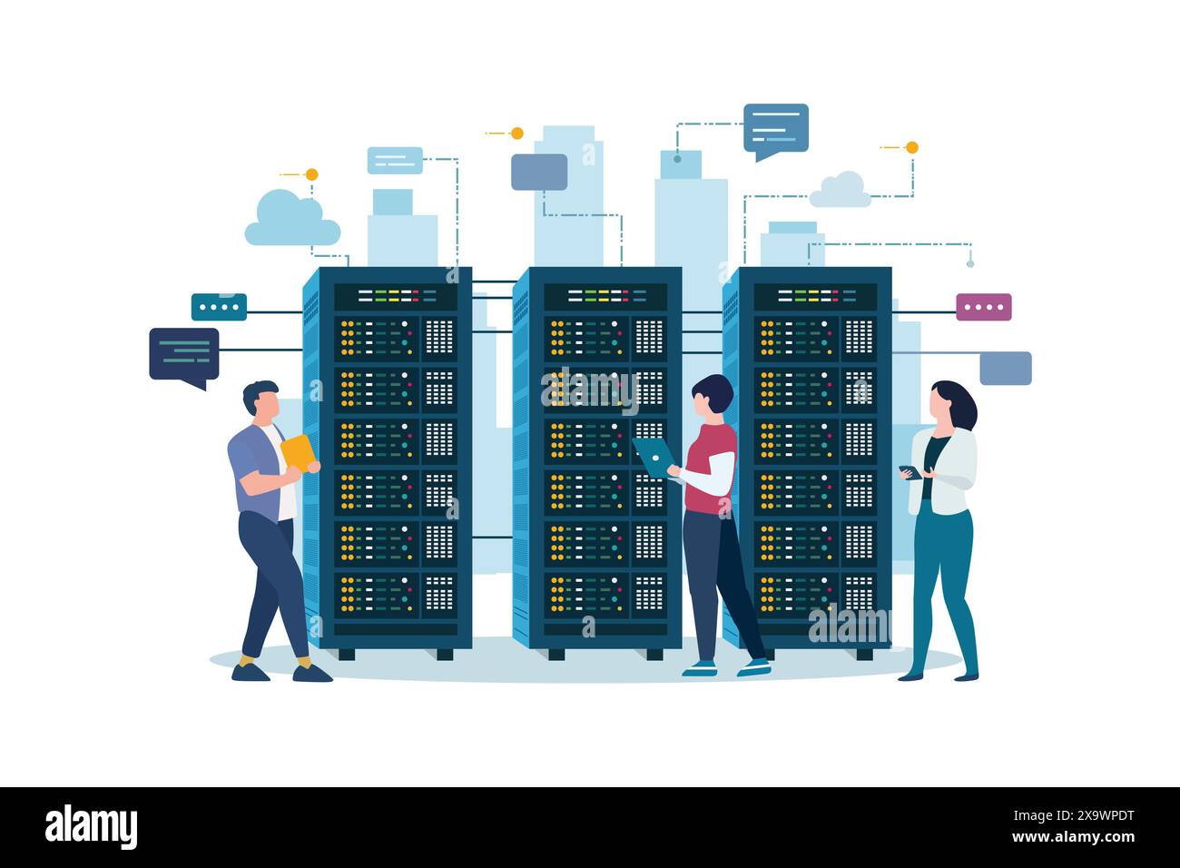 Technician server room Stock Vector Images - Alamy