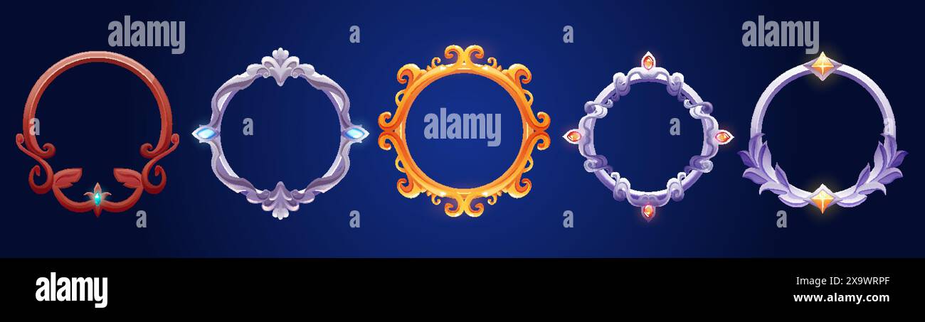 Round button decorated Stock Vector Images - Alamy