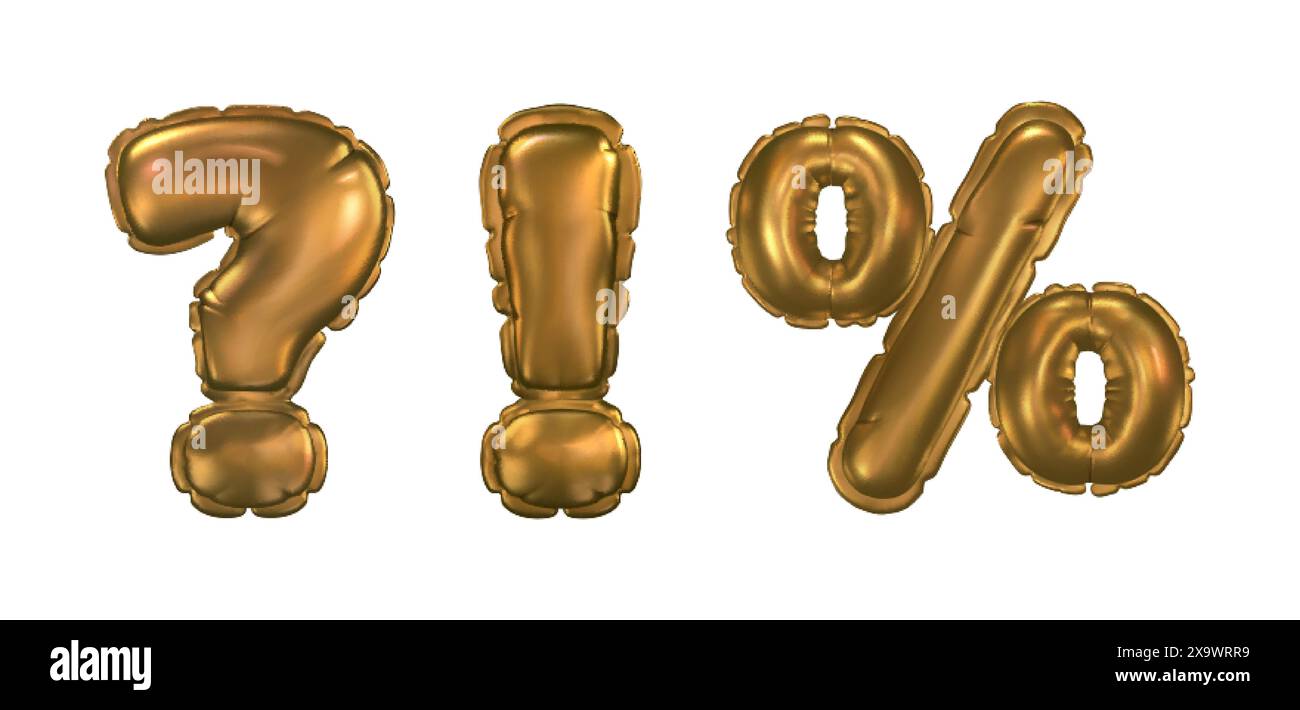 Golden air balloon symbols set isolated on white background. Vector ...