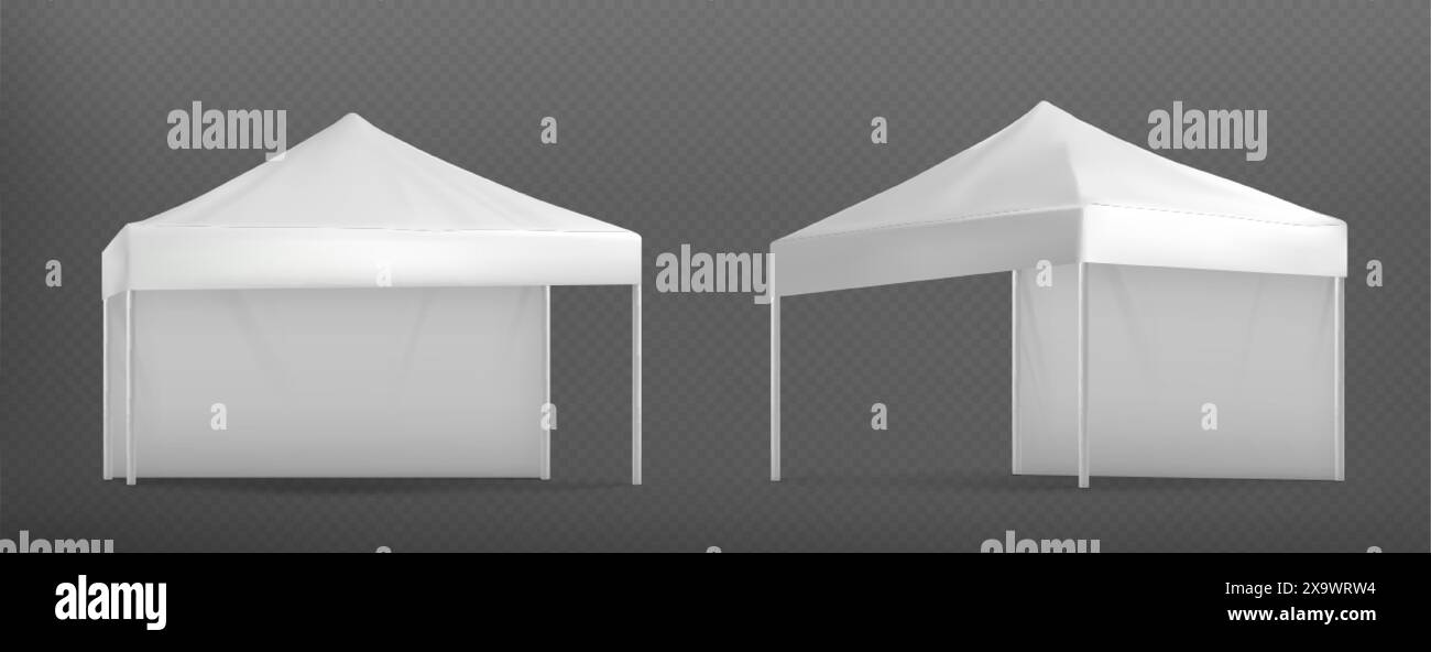 White event tent mockup. Marquee canopy stand. 3d isolated outdoor ...