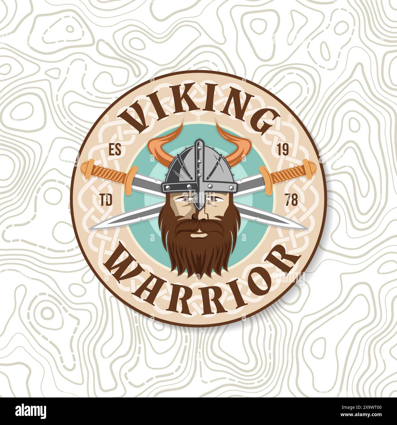 Viking warrior logo, badge, sticker. Vector illustration. For emblems ...