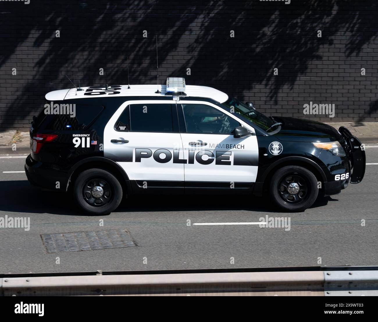 Miami Beach Police car. Coventry Motofest 2024, West Midlands, UK Stock ...