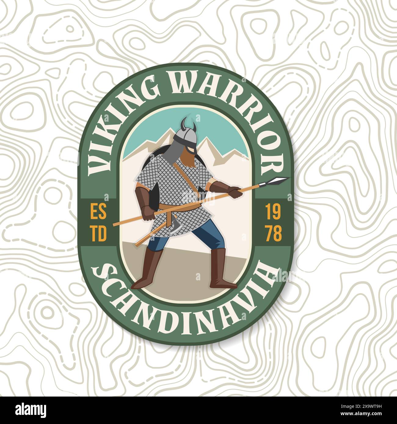 Viking warrior logo, badge, sticker. Vector illustration. For emblems ...