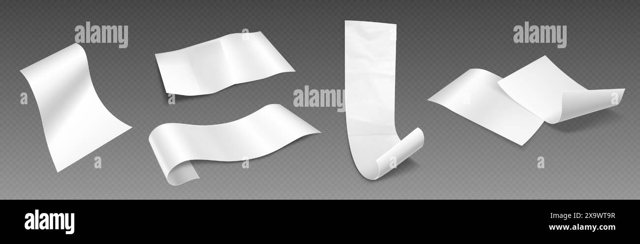 Paper bill or shop payment receipt isolated mockup. Supermarket invoice ...