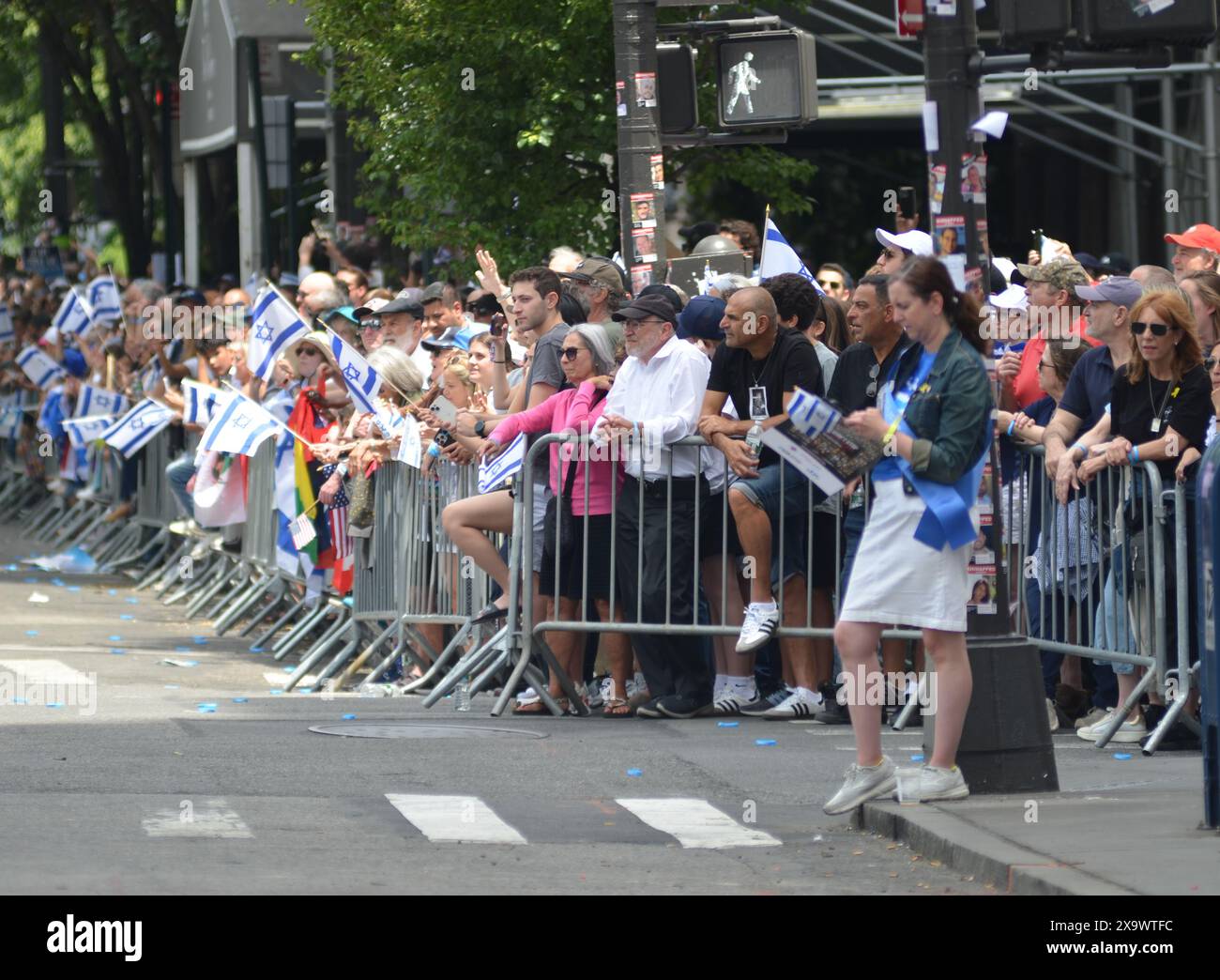 Spectators gathered to celebrate the annual Israel Day Parade along ...
