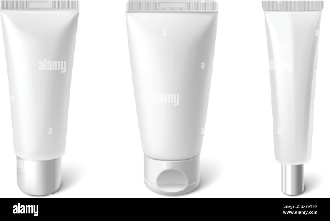 Cosmetic tube mockup for skincare cream or toothpaste. Realistic 3d ...