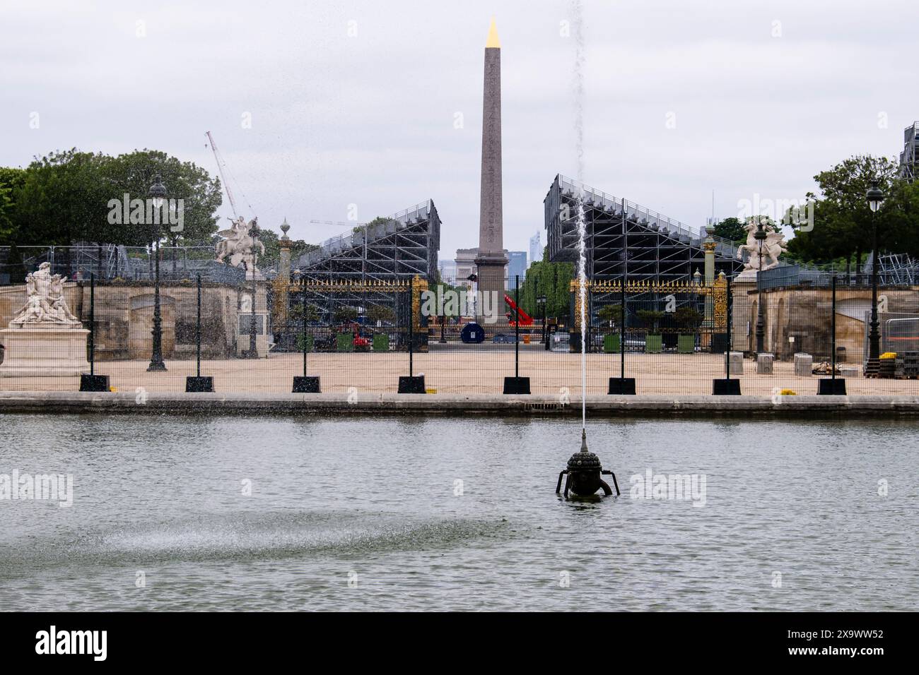 Paris, France. 3rd June, 2024. Spectator stands for the olympic games ...