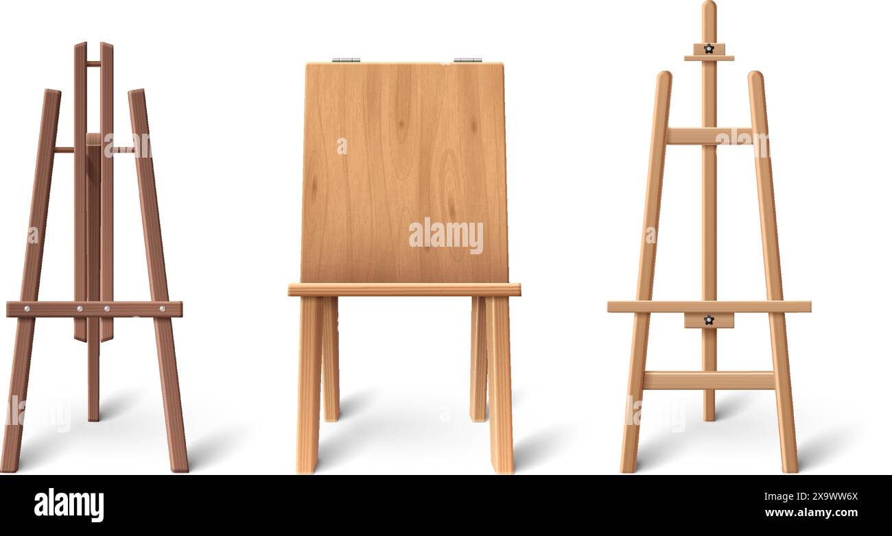 Canvas mockup on wood Stock Vector Images - Alamy