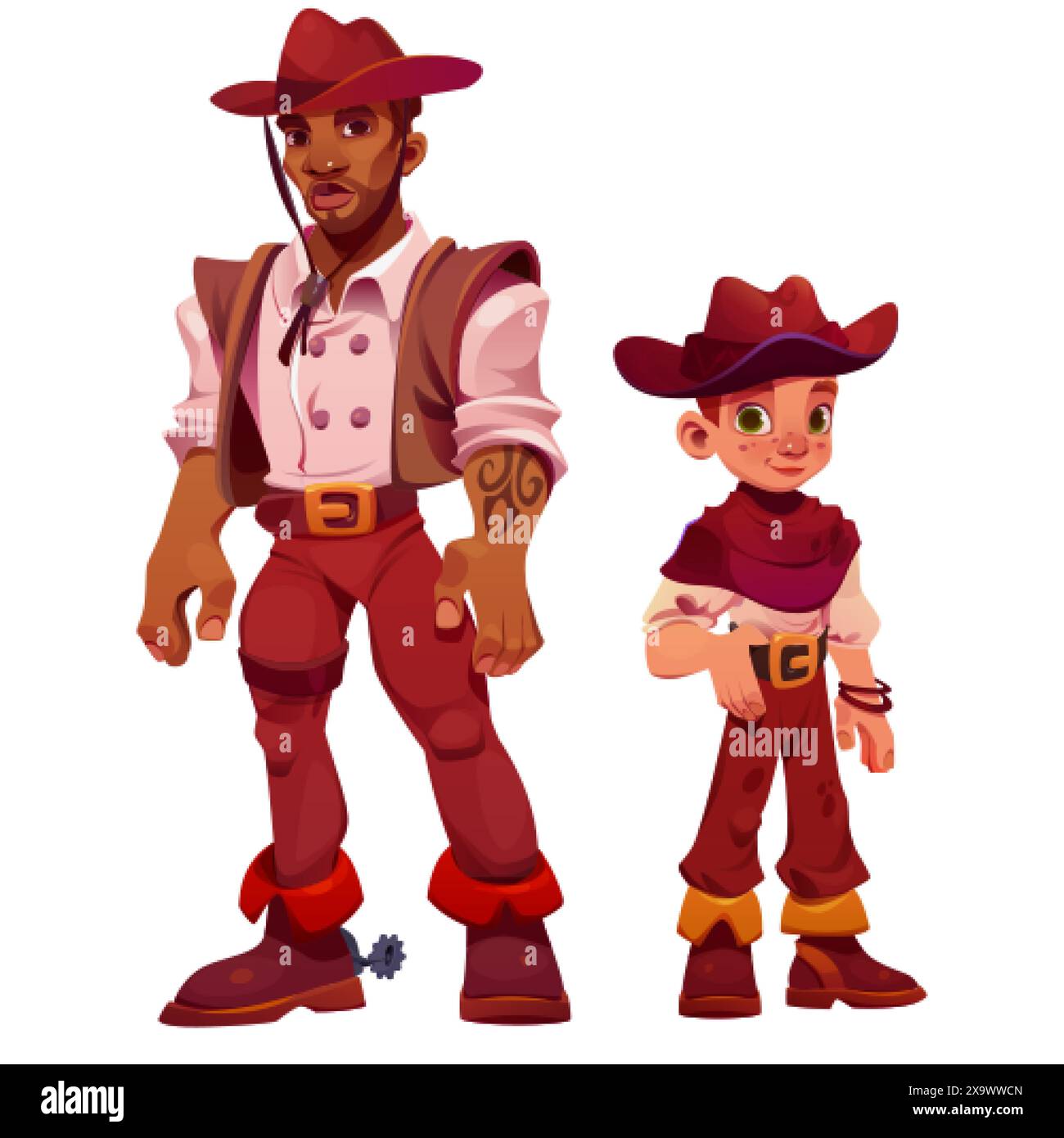 Western cowboy costume character cartoon vector. Isolated traditional ...