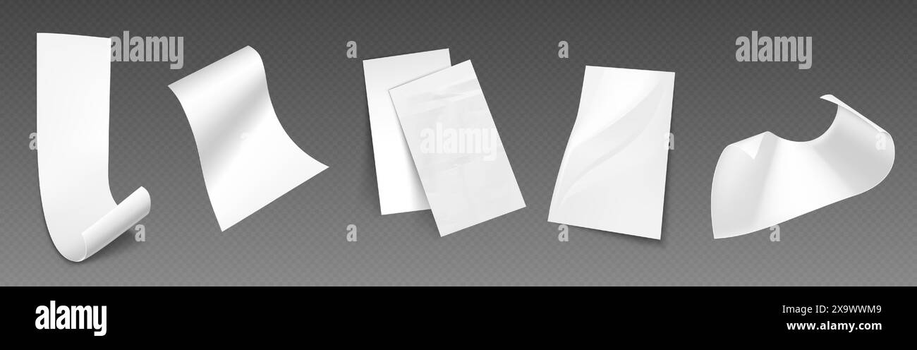 Paper bill or shop payment receipt isolated mockup. Supermarket invoice ...