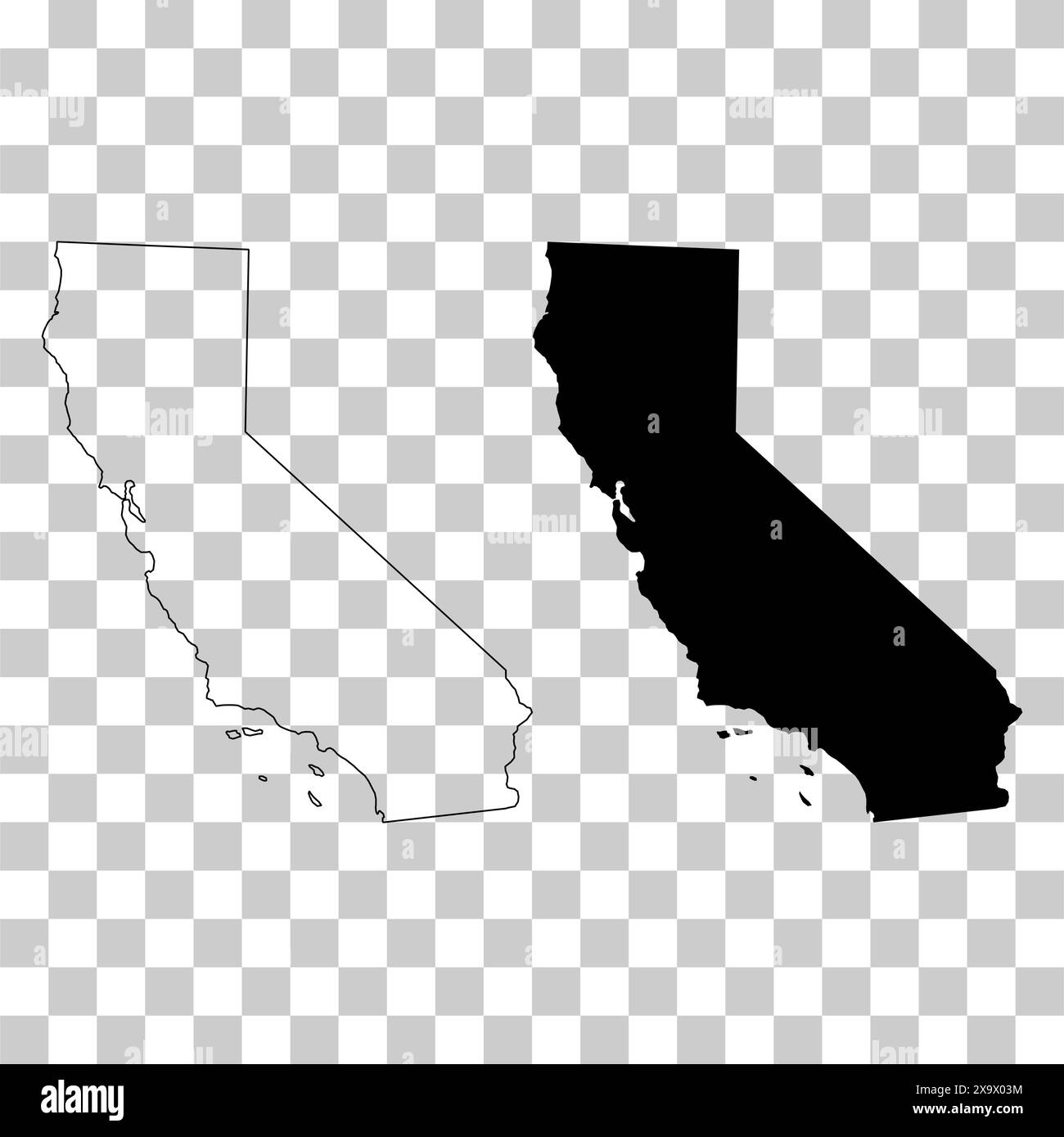 Set of California map, united states of america. Flat concept icon ...