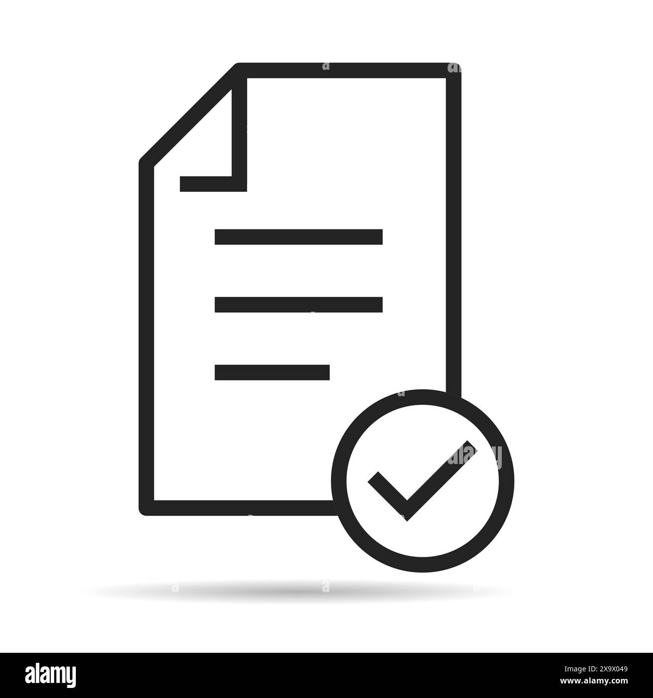 In compliance icon shadow sign, company passed inspection symbol ...