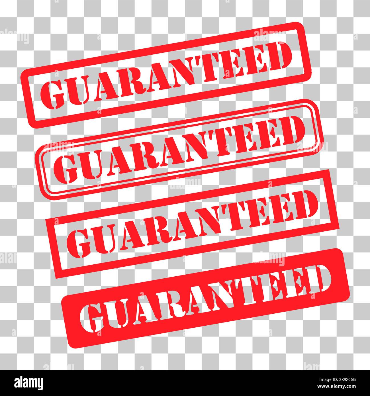 Set of Guaranteed stamp symbol, label sticker sign button, text banner vector illustration Stock ...