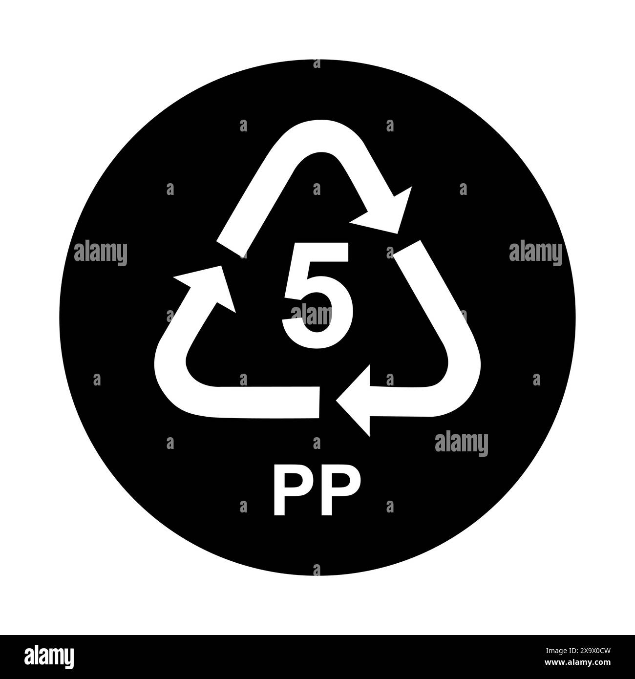 Plastic symbol, ecology recycling sign isolated on white background ...