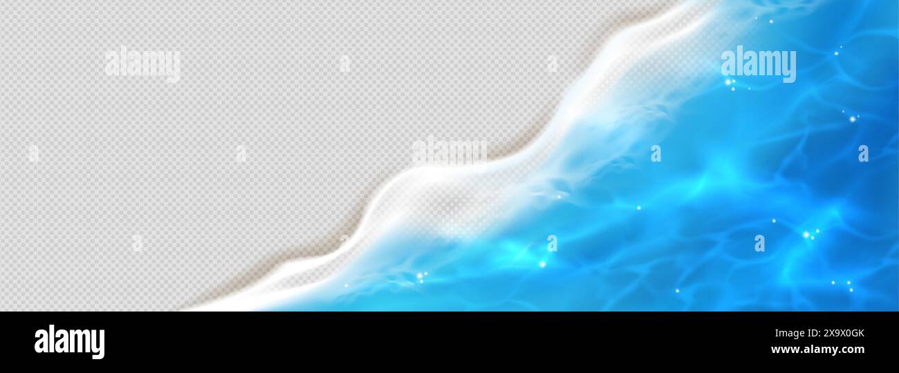Sea wave with foam texture for 3d beach vector. Realistic aerial ...
