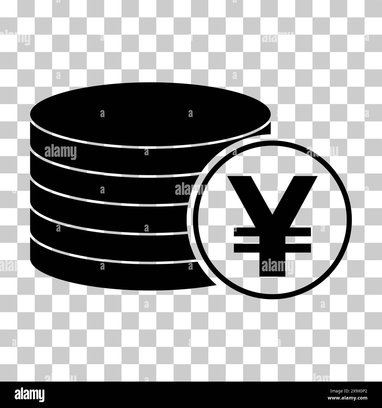 Yuan stack coin, flat icon money design, cash sign vector illustration ...
