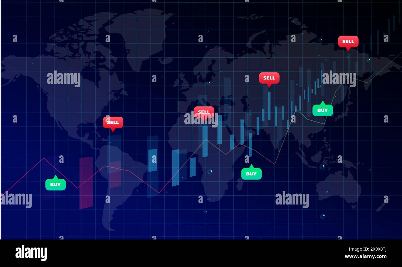 Buy and sell trend forex trading background Stock Vector Image & Art ...