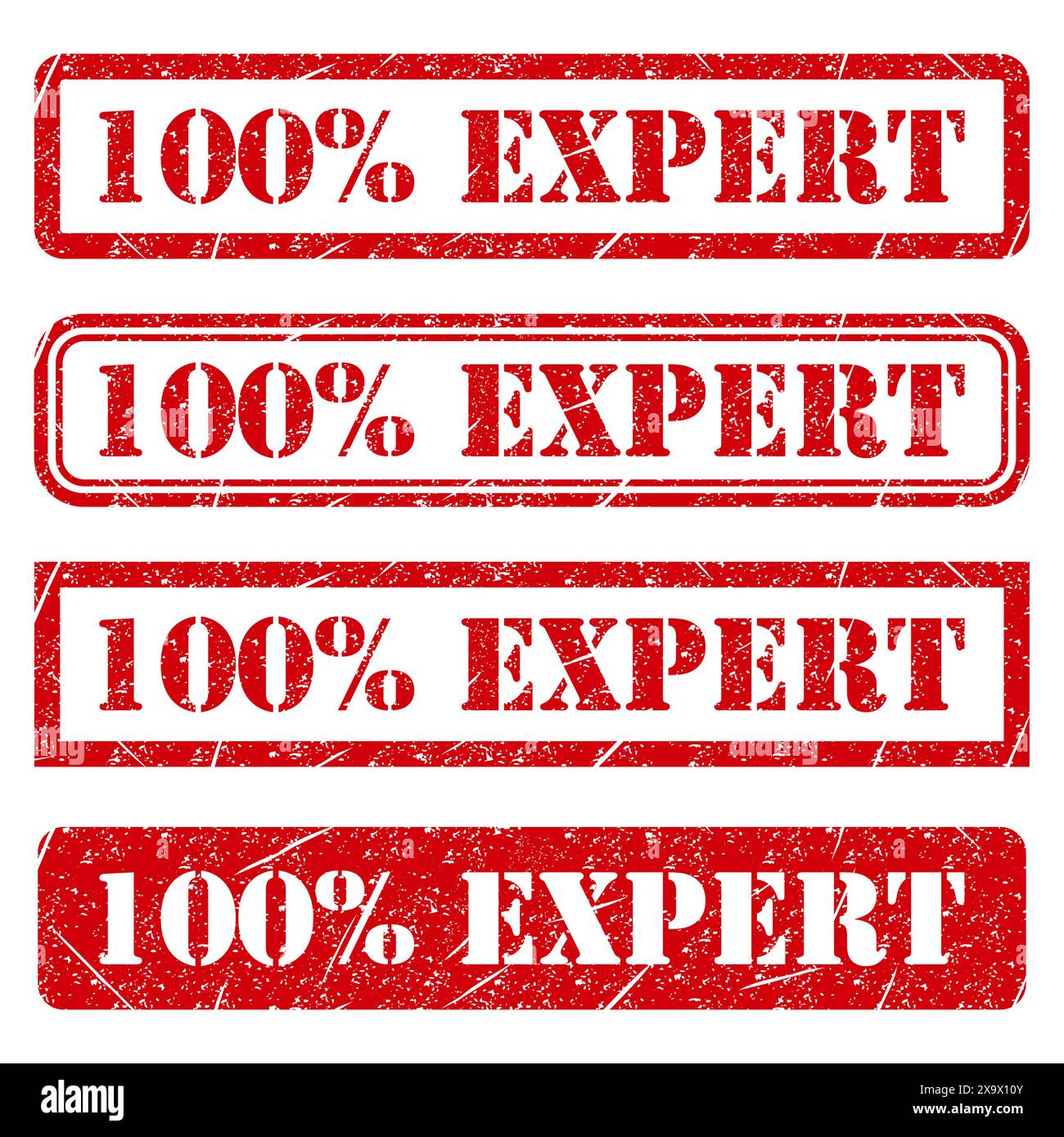 Set of Expert 100% stamp symbol, label sticker sign button, text banner ...
