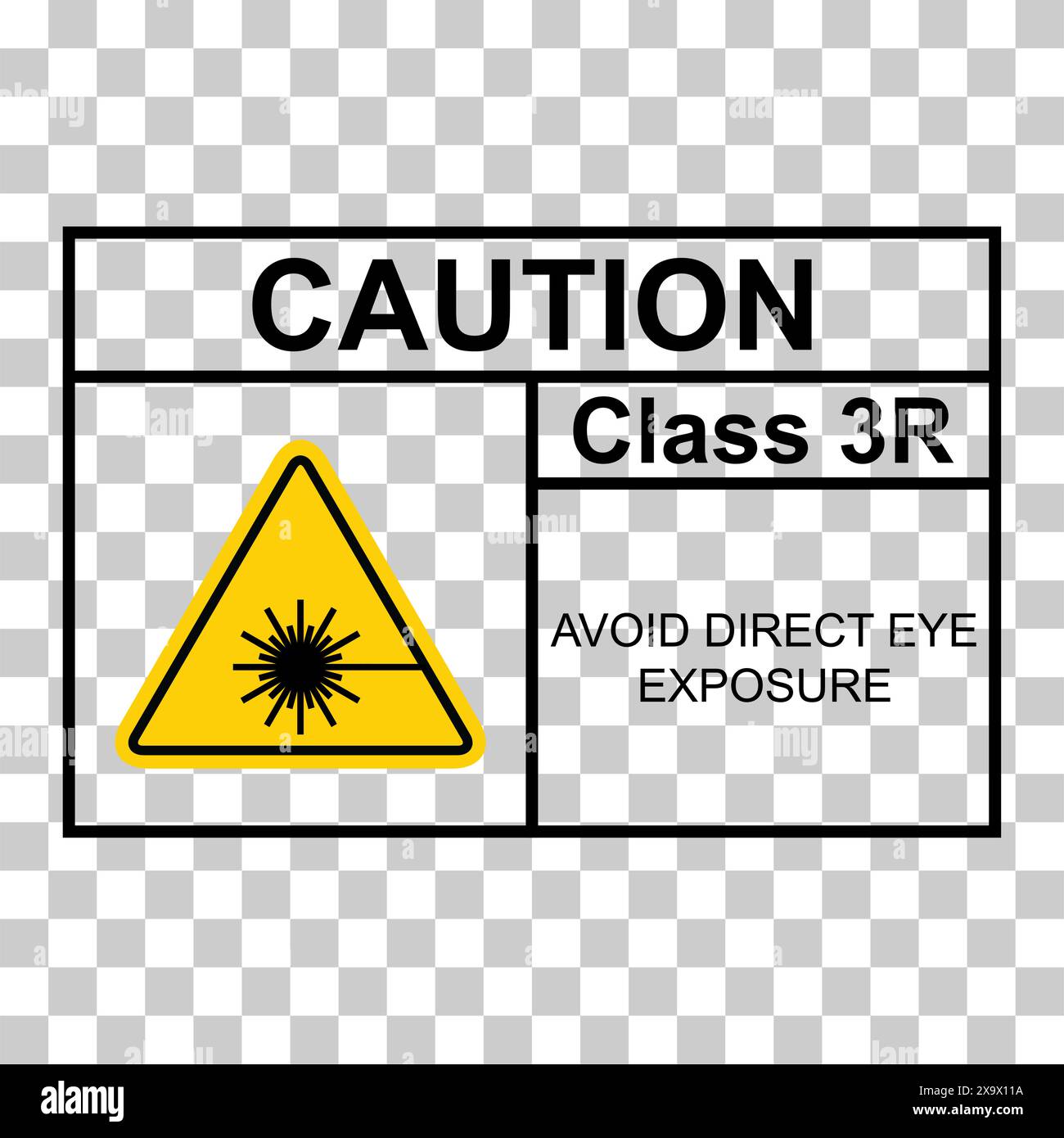 Laser radiation danger class 3R label icon, safety information symbol ...