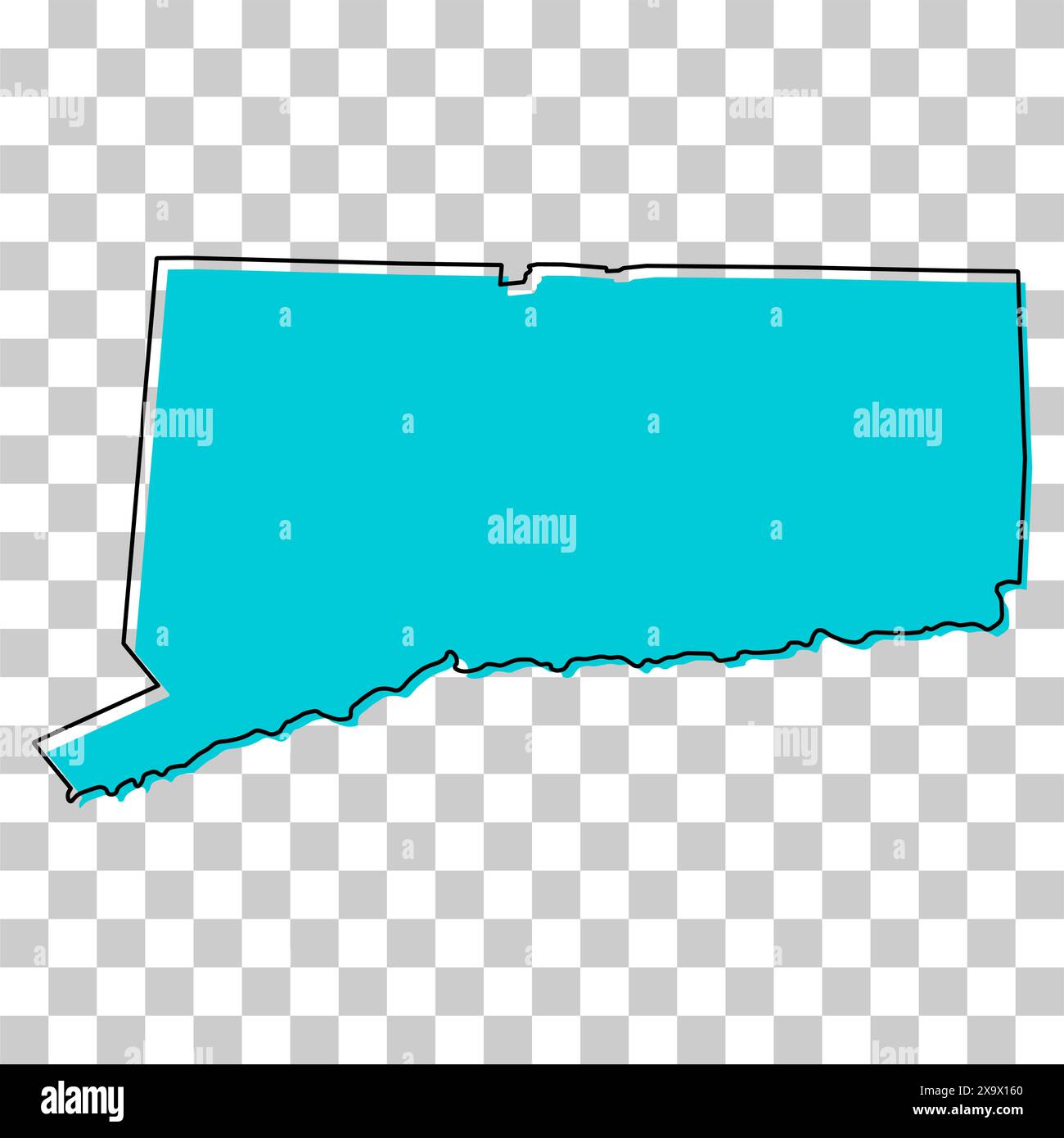 Connecticut map shape, united states of america. Flat concept icon ...