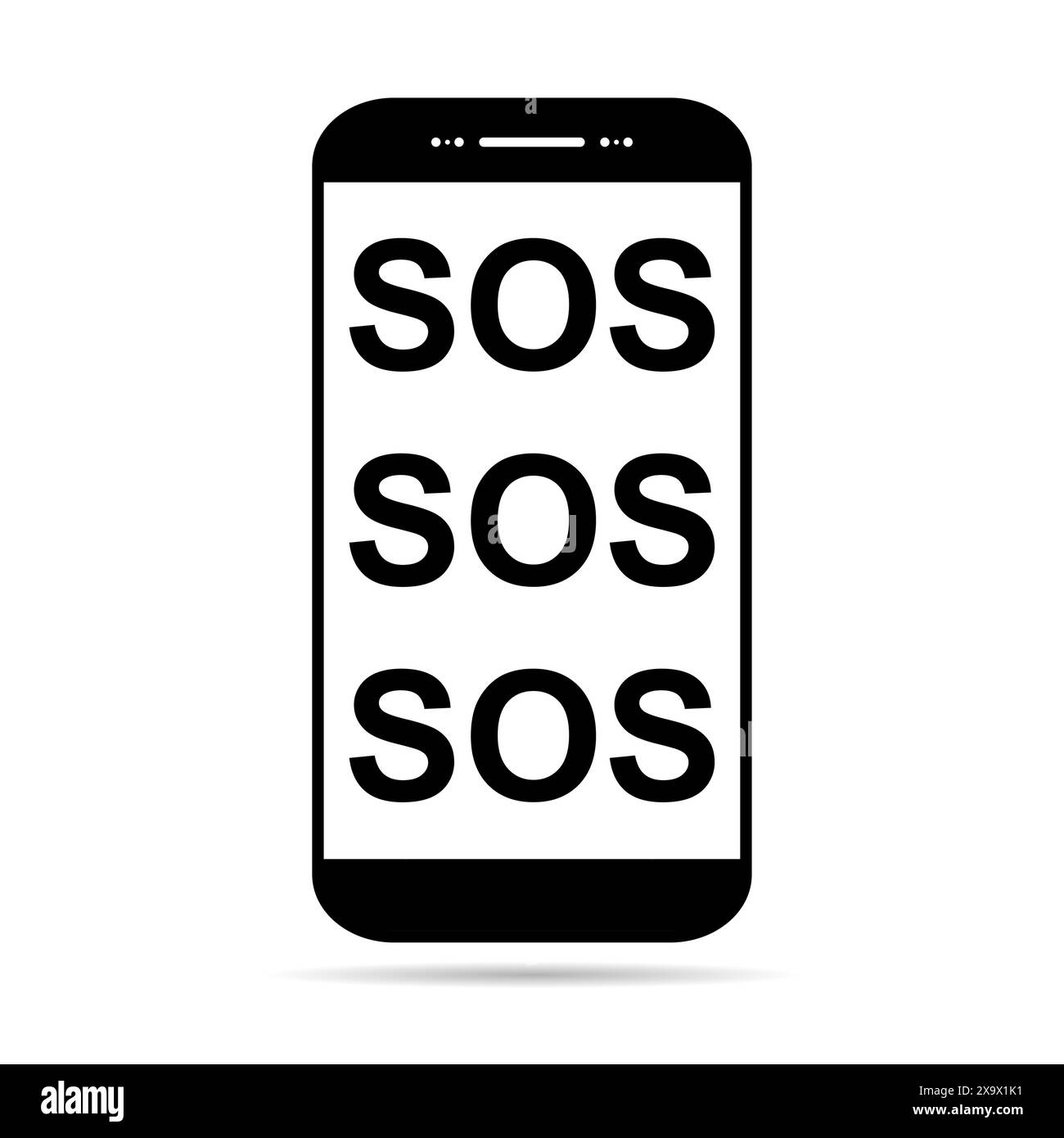 SOS help shadow icon, safety support alert design, save vector ...