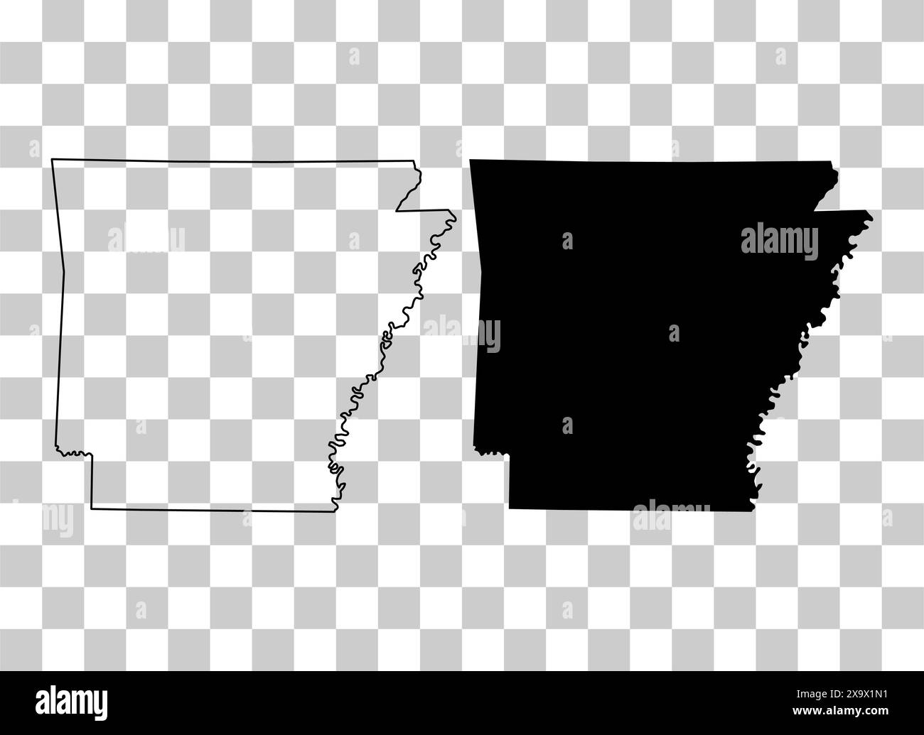 Set of Arkansas map, united states of america. Flat concept icon symbol ...