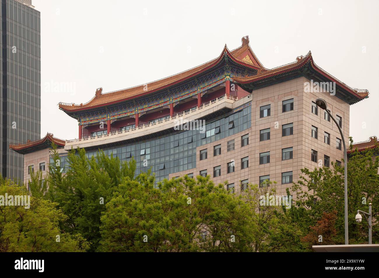 Modern building in Beijing with elements of traditional architecture ...