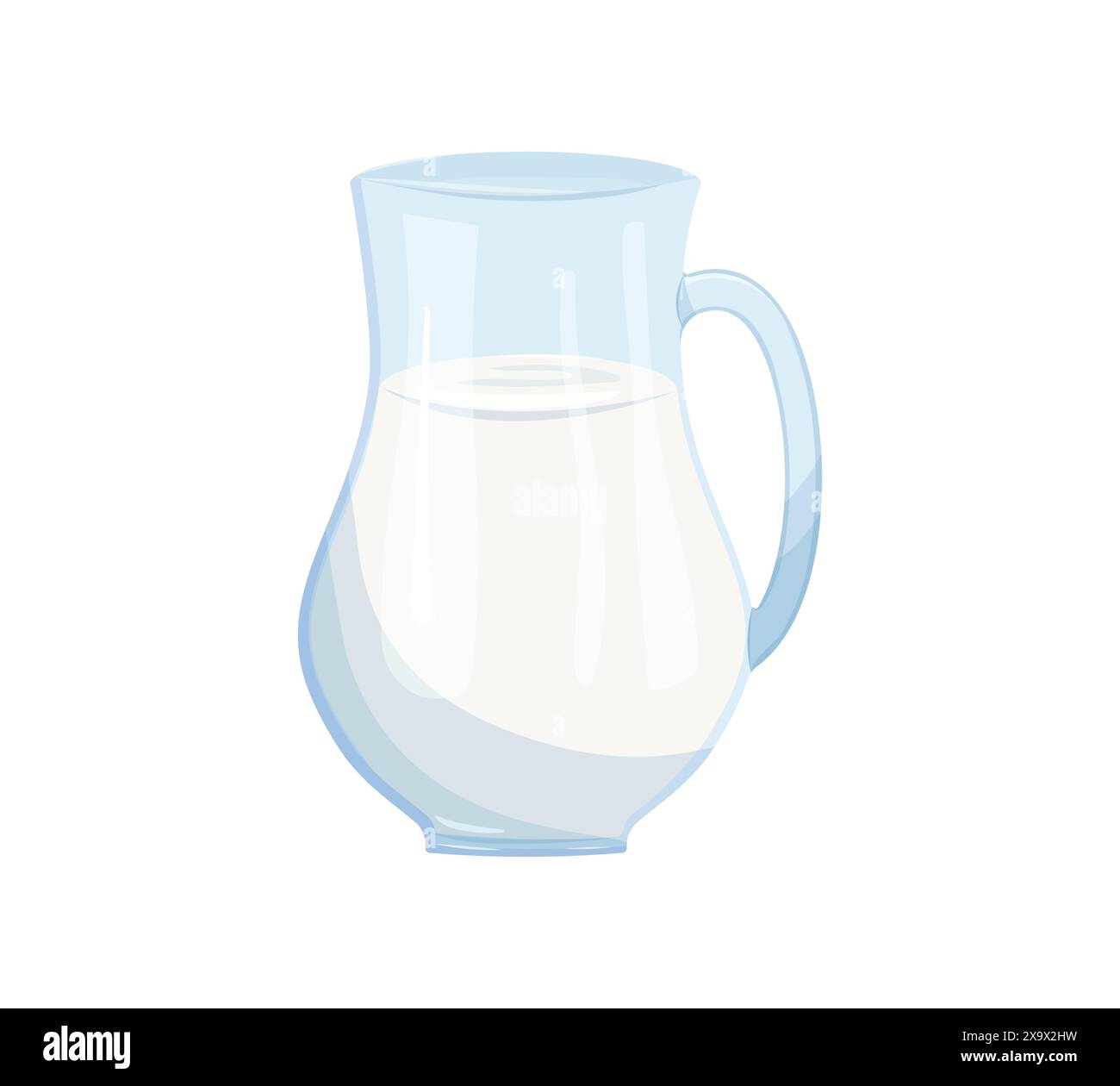 Jug of milk isolated on white background. Dairy product illustration ...