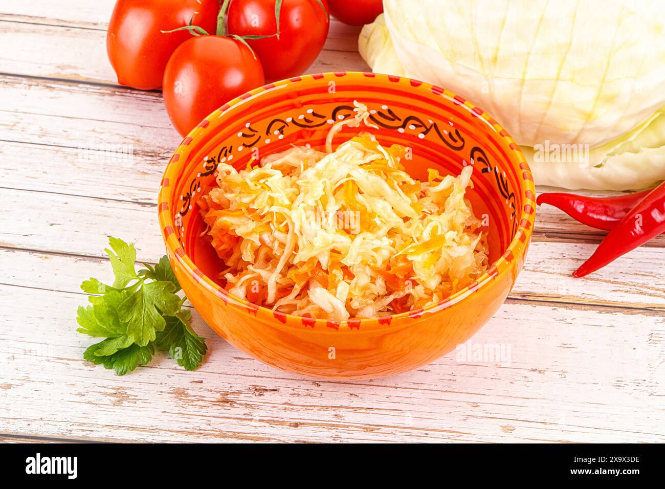 Fermented raw cabbage sauerkraut in the bowl Stock Photo - Alamy