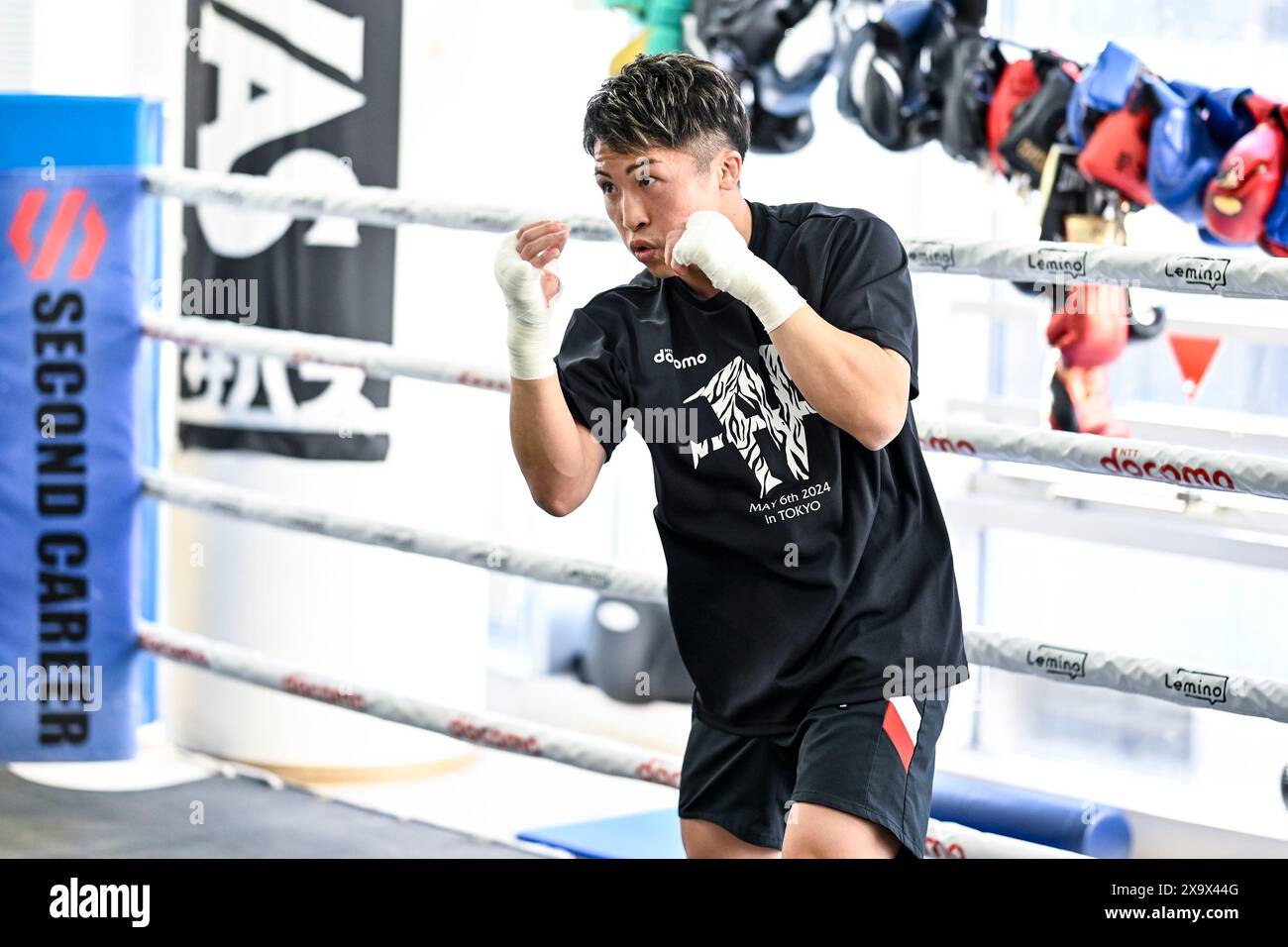 Naya Inoune, world super bantamweight champion of Japan during a public ...
