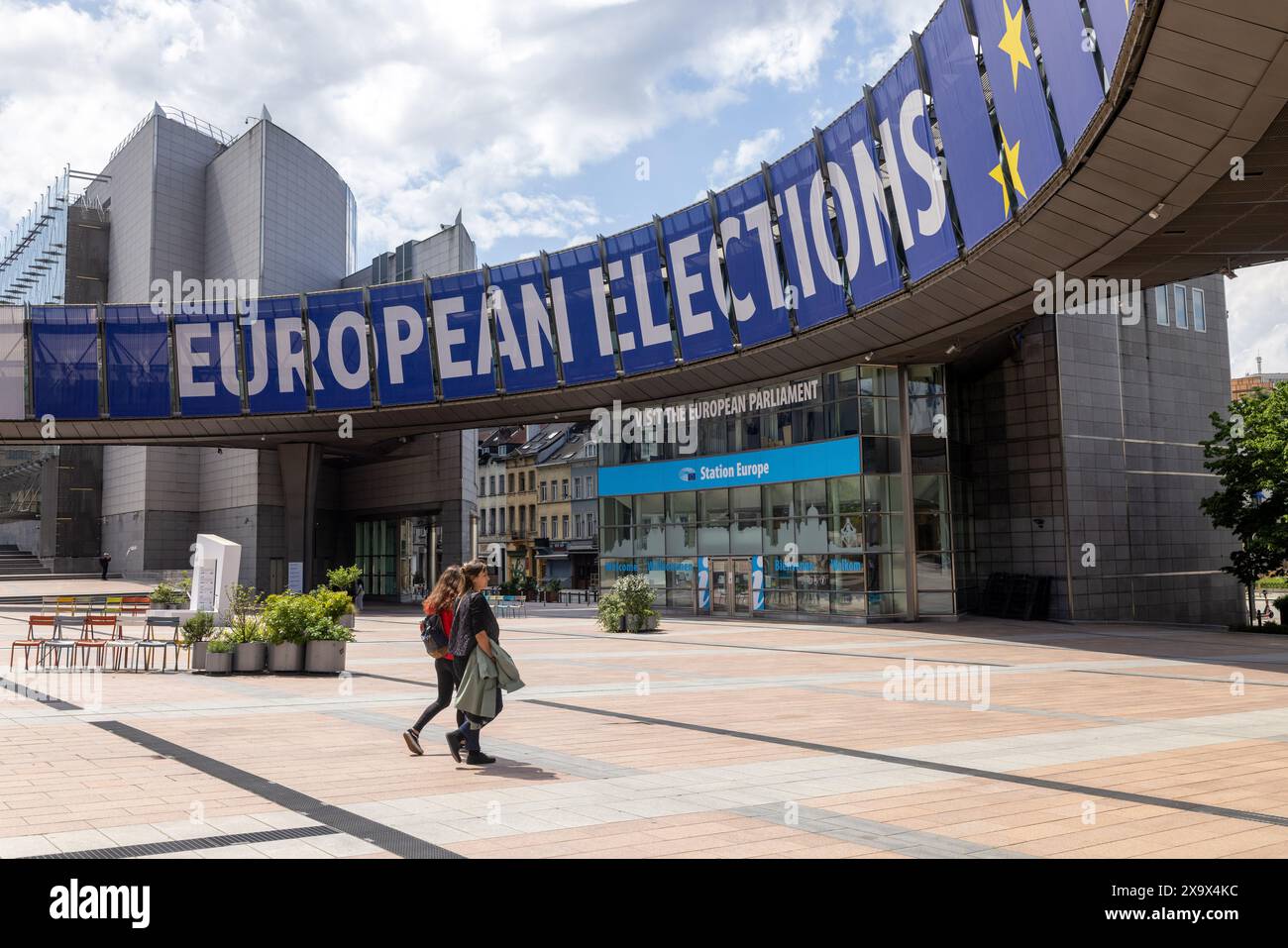 The European Parliament buildings in Brussels, the Belgian capital ...