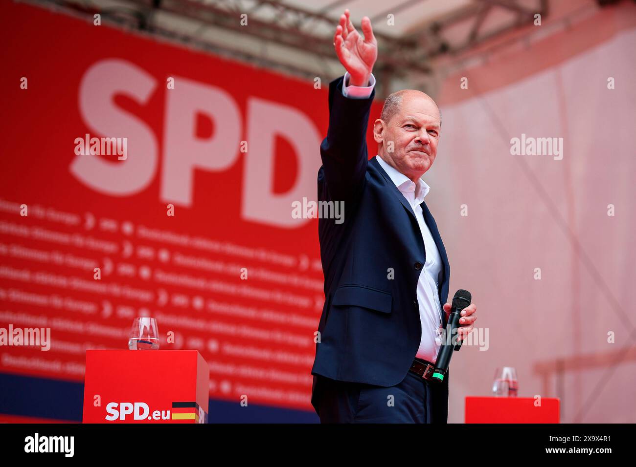 Leipzig, Deutschland. 01st June, 2024. SPD rally for the European ...